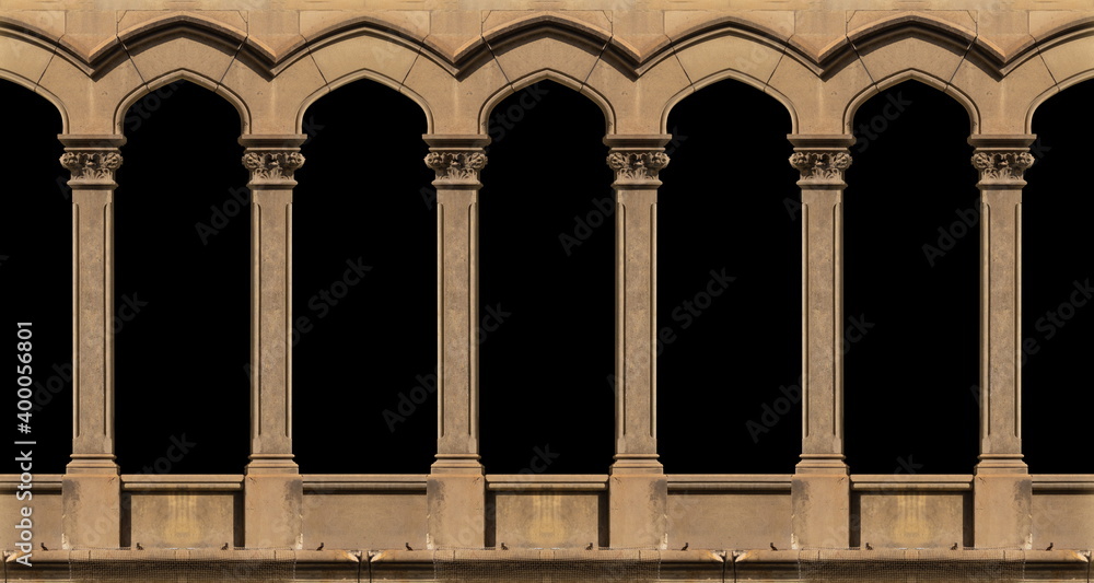 Elements of architectural decoration of buildings, arches and ...