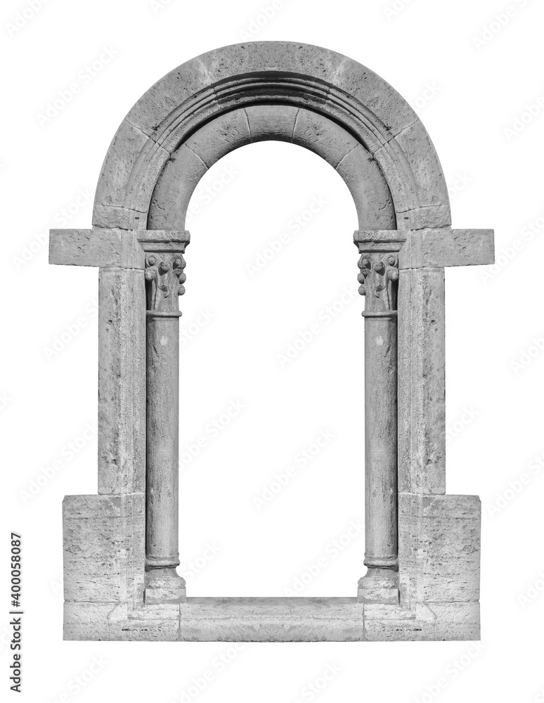 Elements of the architecture of buildings, ancient arches and columns ...