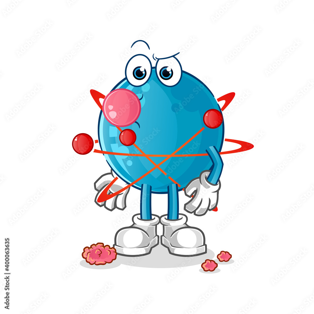 atom chewing gum vector. cartoon character Stock Vector | Adobe Stock