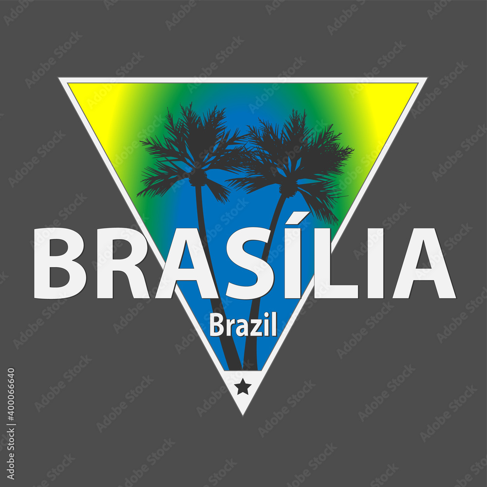 Bras lia, Brazilian City Vector Tee logo poster design Stock Vector ...