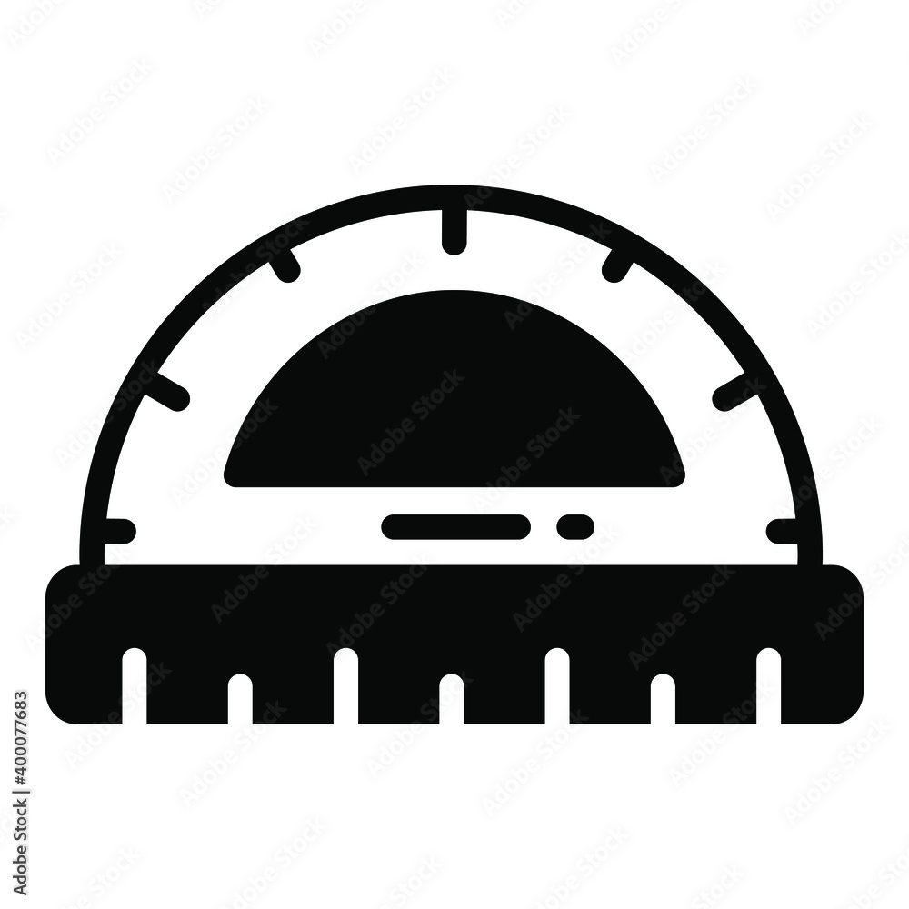 protractor glyph icon, school and education icon Stock Vector | Adobe Stock