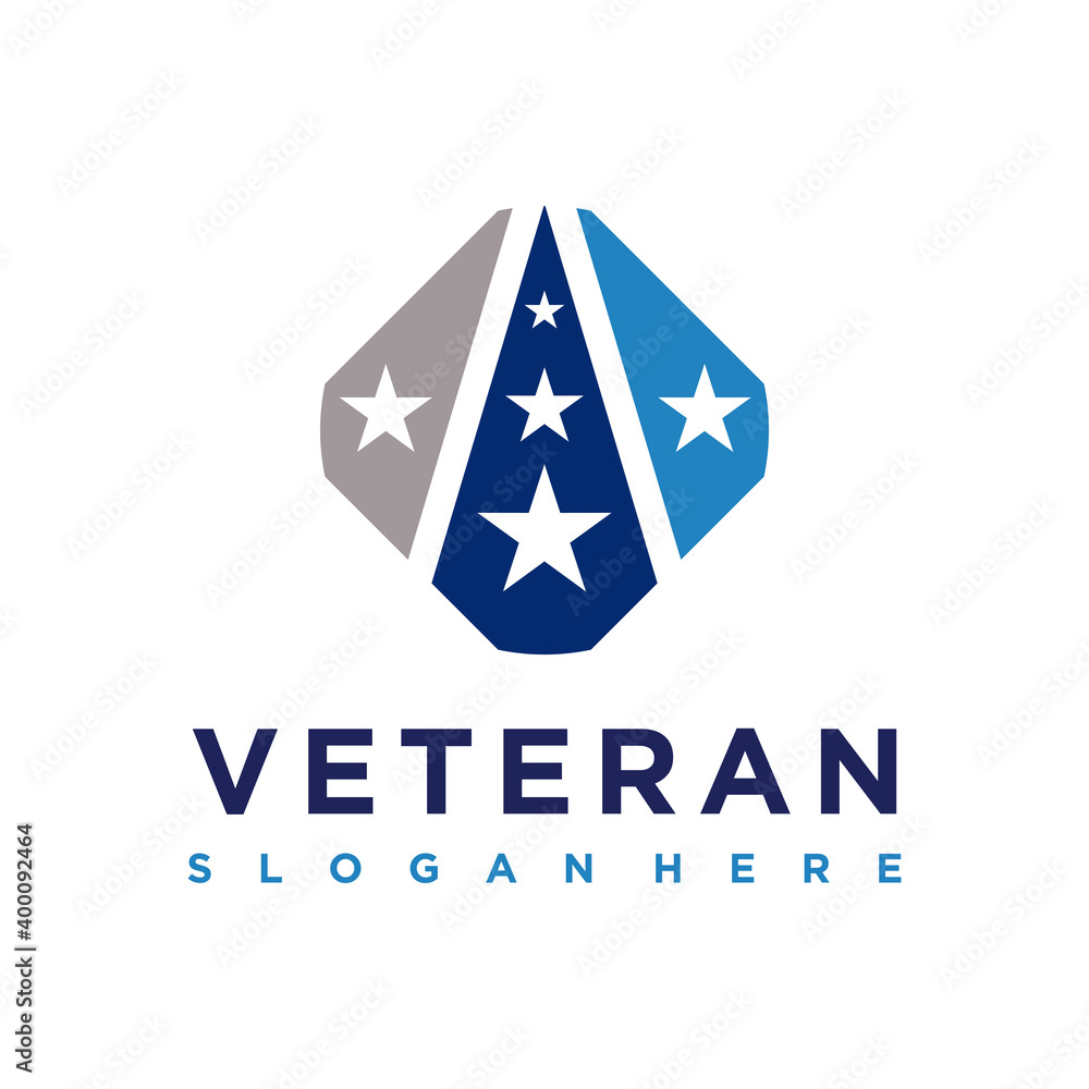 emblem american veteran shield patriotic national logo design vector ...