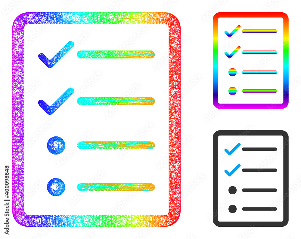 Rainbow colored net checklist page, and solid rainbow gradient ...