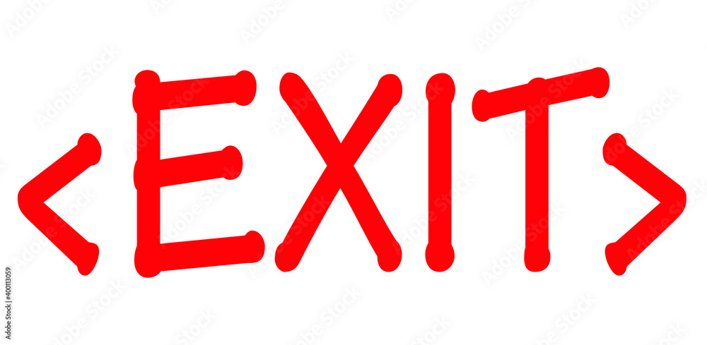 Exit sign with left and right arrows. Vector illustration Stock Vector ...