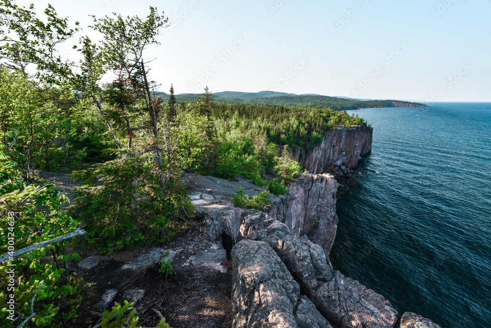 Palisade Head on the north shore of Lake Superior in Minnesota. Stock ...