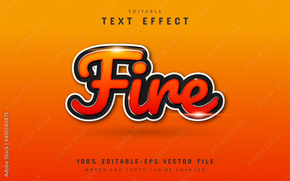 Fire text effect Stock Vector | Adobe Stock