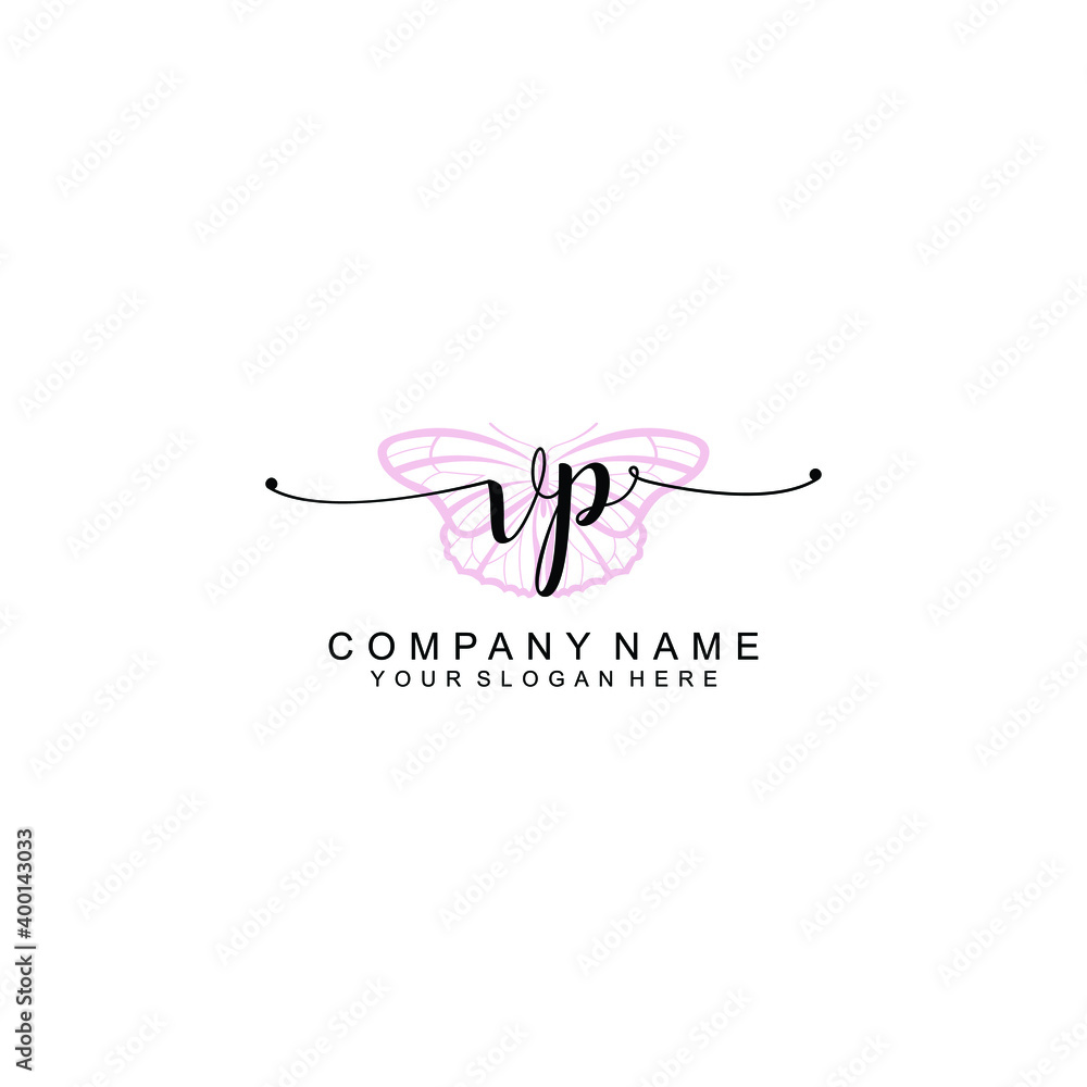 Initial VP Handwriting, Wedding Monogram Logo Design, Modern ...