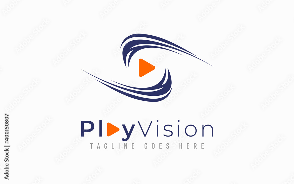 Vektorová grafika „Play Vision Logo Design. Abstract Eye Vision Combine ...