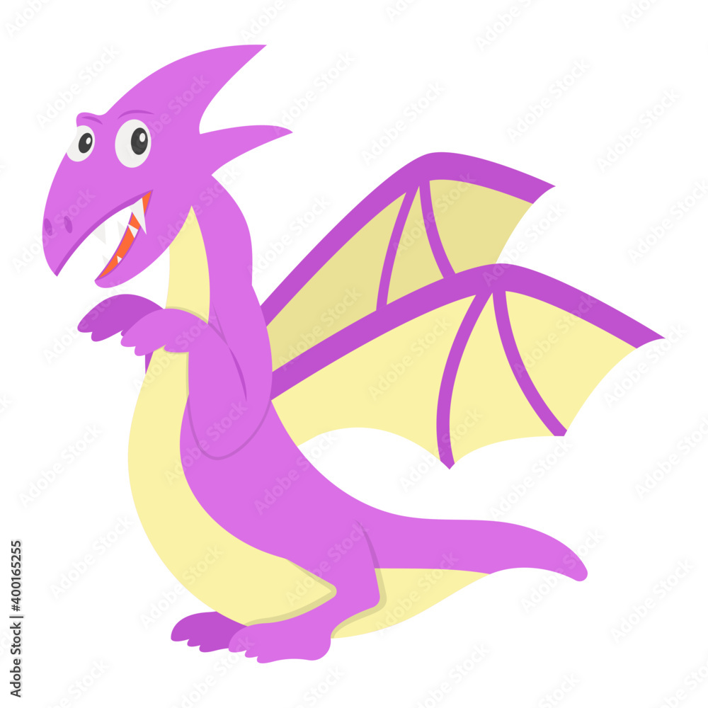 Flying Dinosaur Cartoon Stock Vector | Adobe Stock