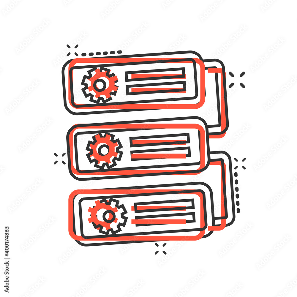 Improvement icon in comic style. Efficiency cartoon vector illustration ...