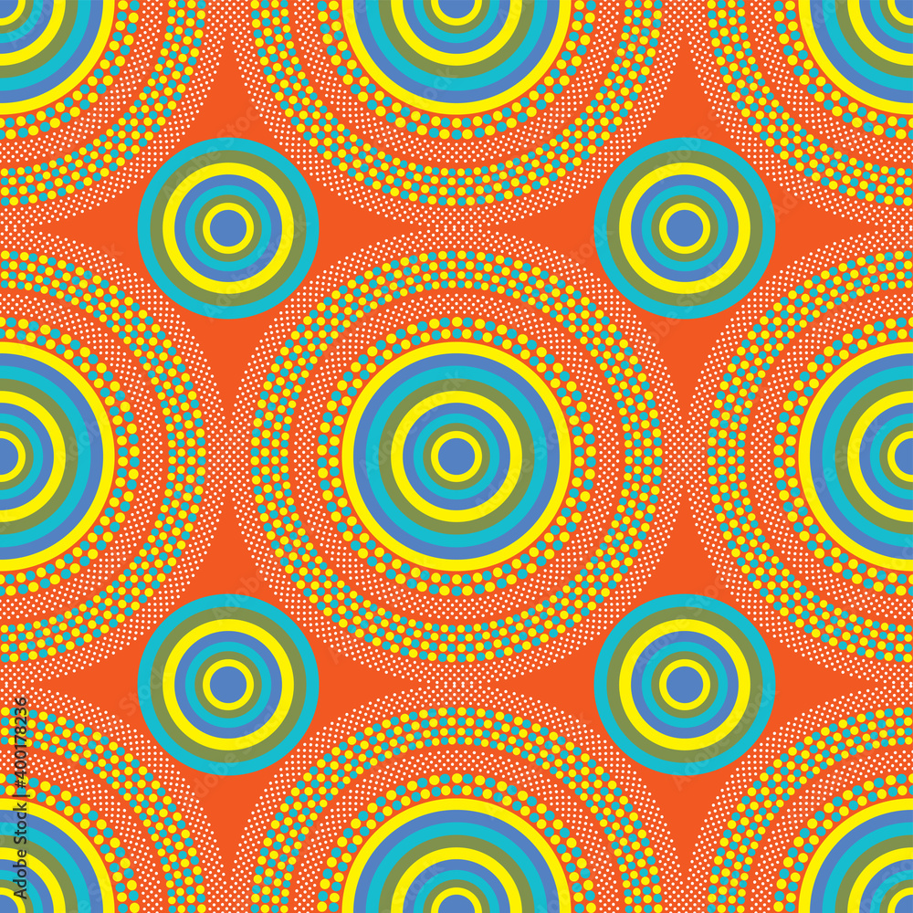 Colorful African Design Circle Pattern for Fabric and Textile Print ...