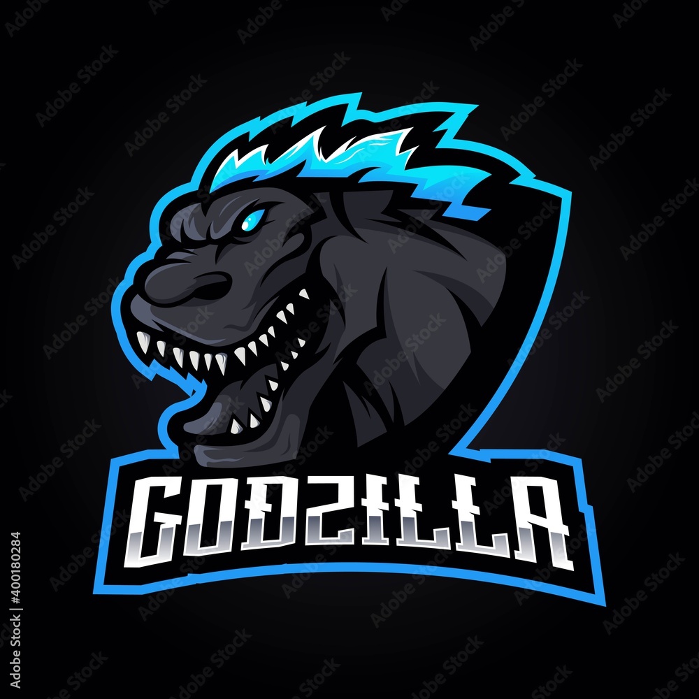 odzilla esport mascot logo design vector with modern illustration ...