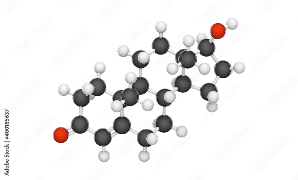 Molecular Structure Of Testosterone Steroid Hormone From The Androgen