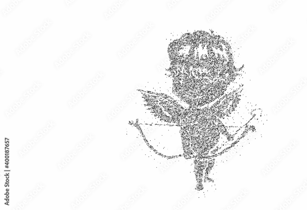 Angels with arrows and bow. Vector Particle illustration. Stock Vector ...