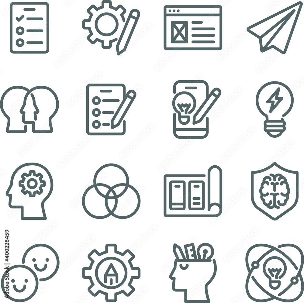 Design thinking icon illustration vector set. Contains such icons as ...