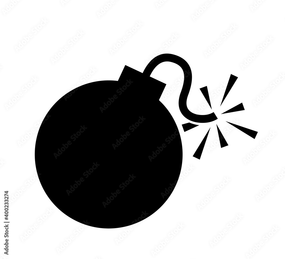 bomb icon, bomb ball symbol, bomb simple shape for clip art Stock ...