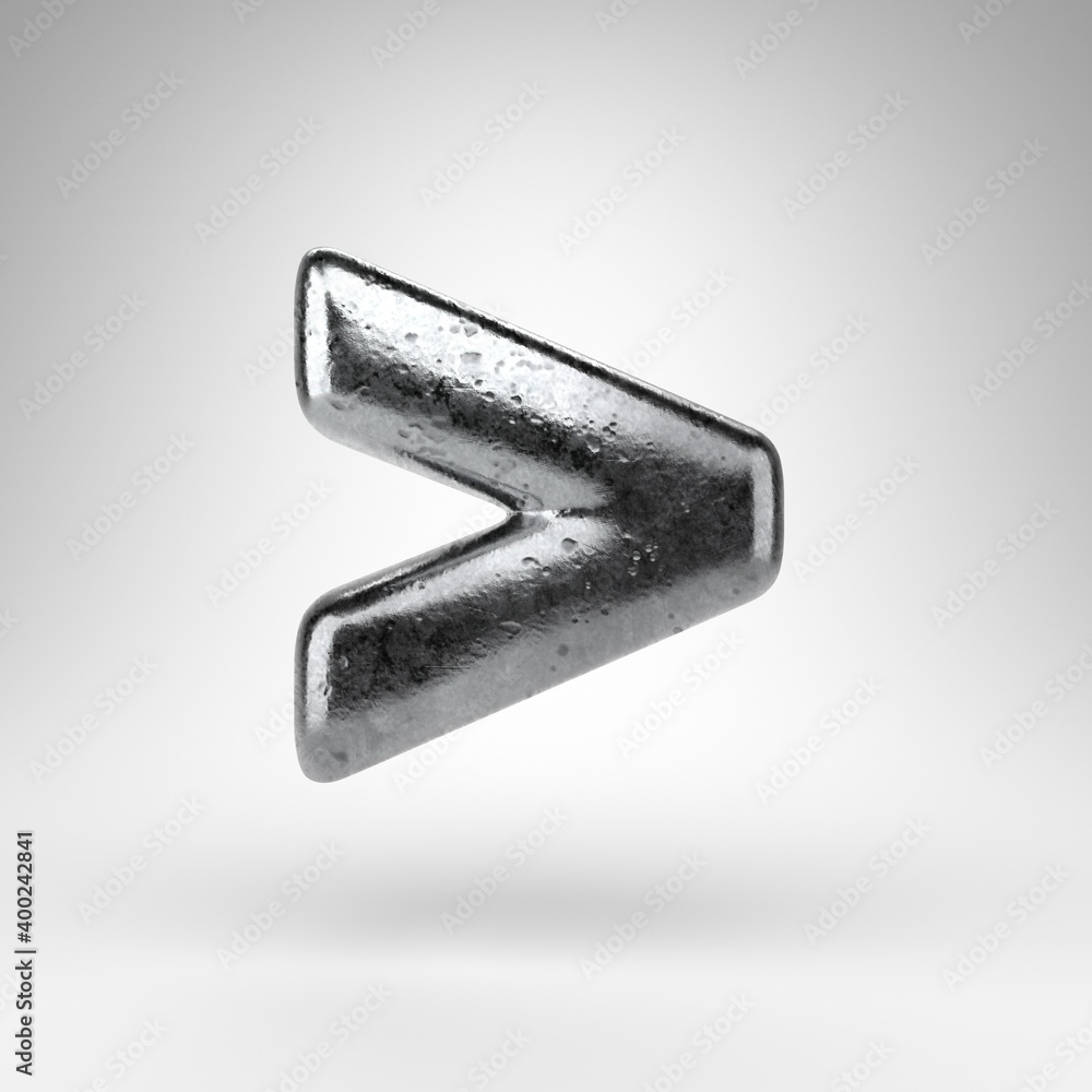 More than symbol on white background. Iron 3D sign with gloss metal ...