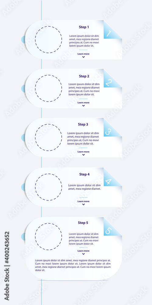 Vetor de Blank fold vector infographic template. Header sections ...
