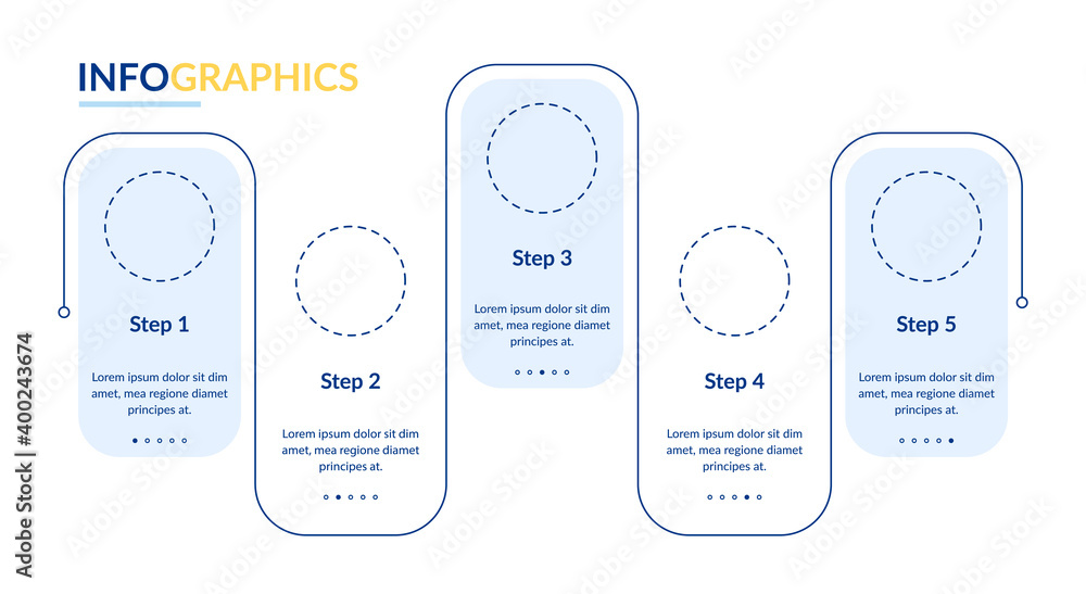 Blank white vector infographic template. Flowchart presentation design ...