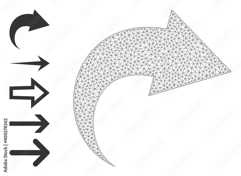 Mesh polygonal redo icon with simple carcass created from redo vector ...