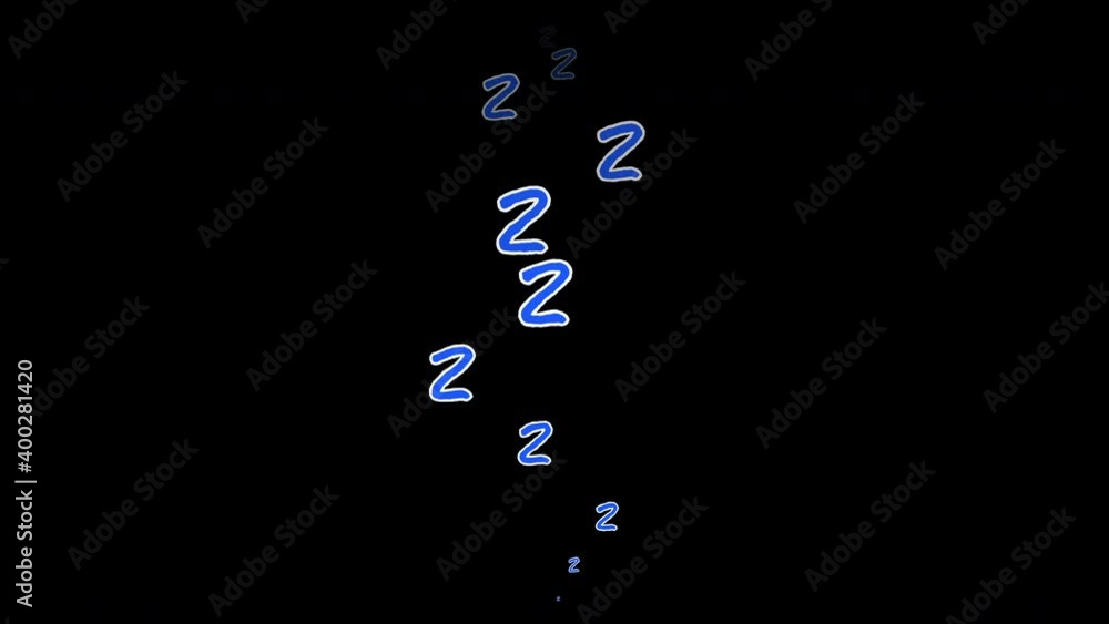 Sleep zzz Illustration Animation on Black Background and Green Screen ...