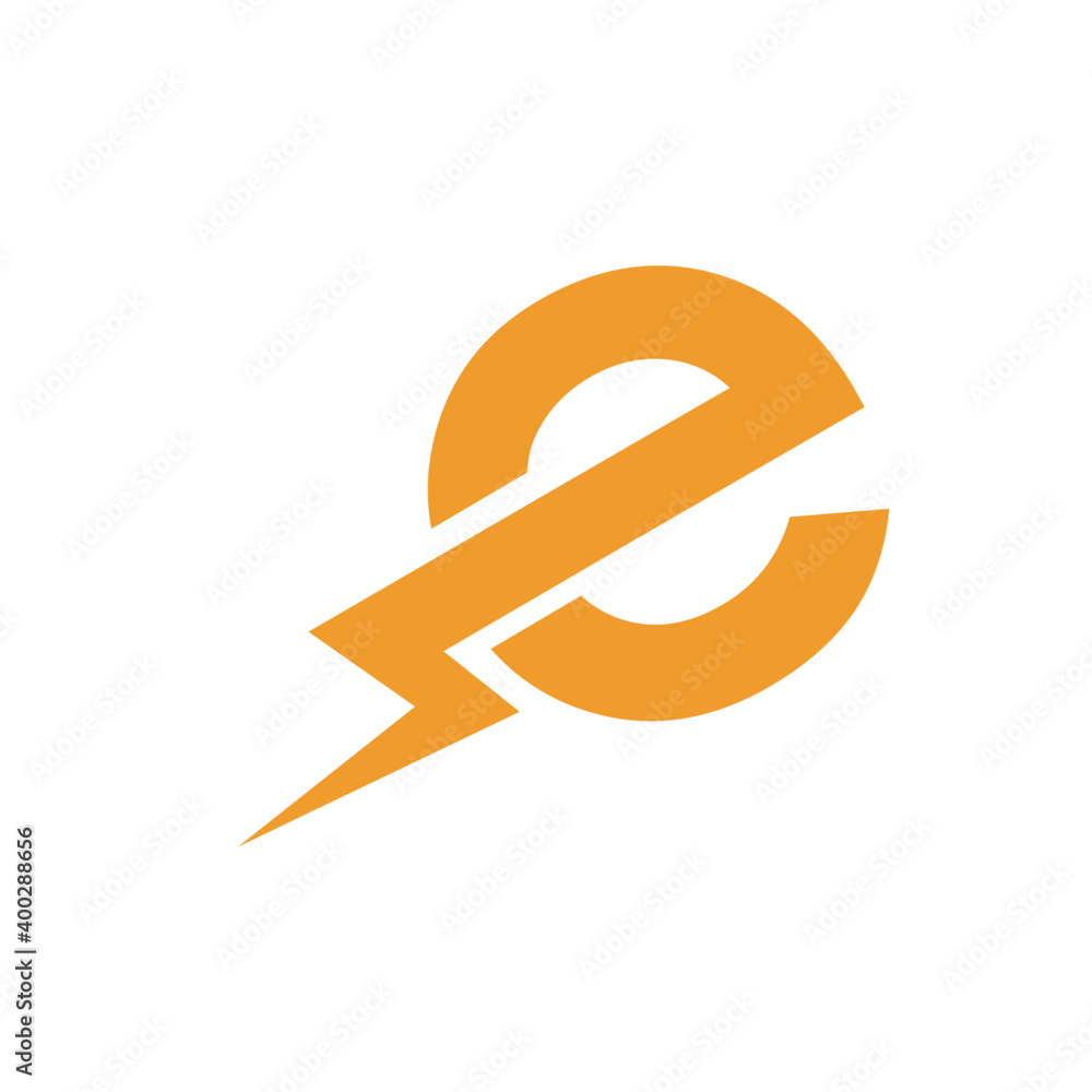 letter E bolt logo Stock Vector | Adobe Stock
