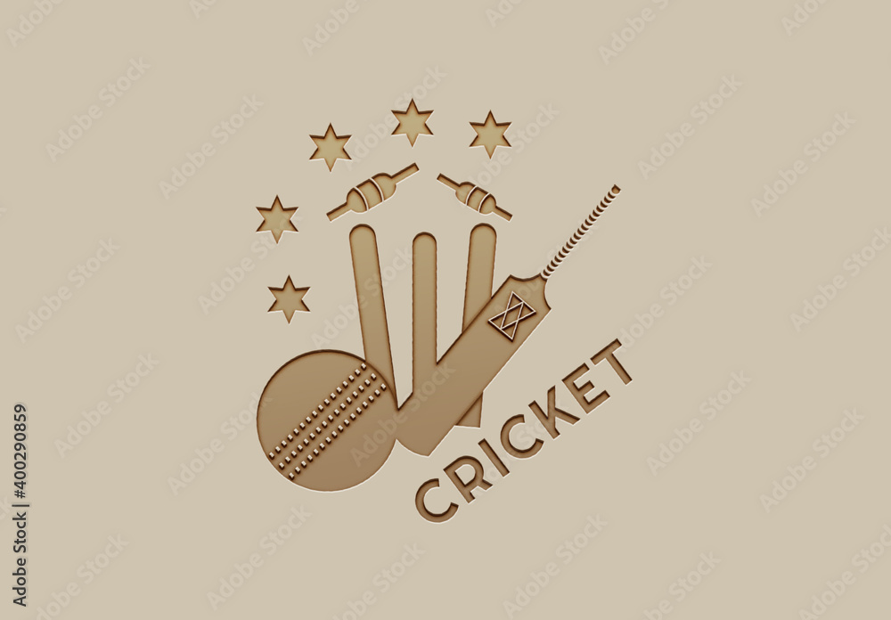 3d cricket logo design concept Stock Illustration | Adobe Stock
