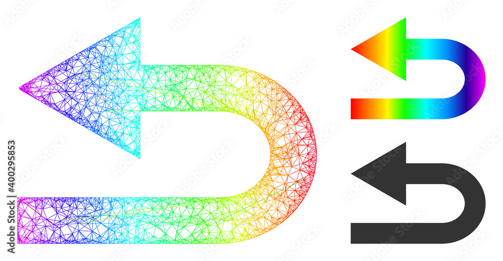 Spectral colorful network turn left, and solid spectral gradient turn ...