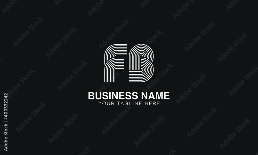 Vetor de FB F B initial based modern minimal creative logo vector ...