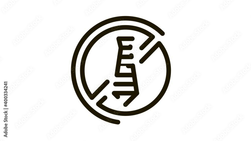 tie crossed out mark Icon Animation. black tie crossed out mark ...