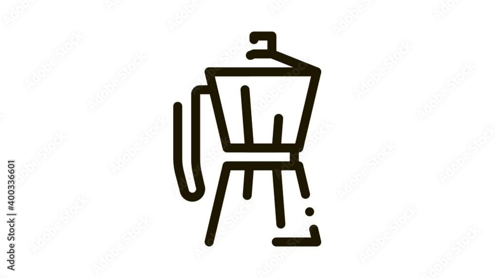 pot for boiling coffee Icon Animation. black pot for boiling coffee ...