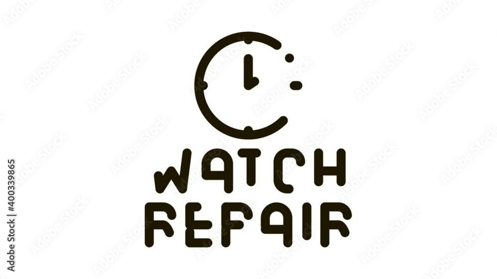 watch repair logo Icon Animation. black watch repair logo animated icon ...