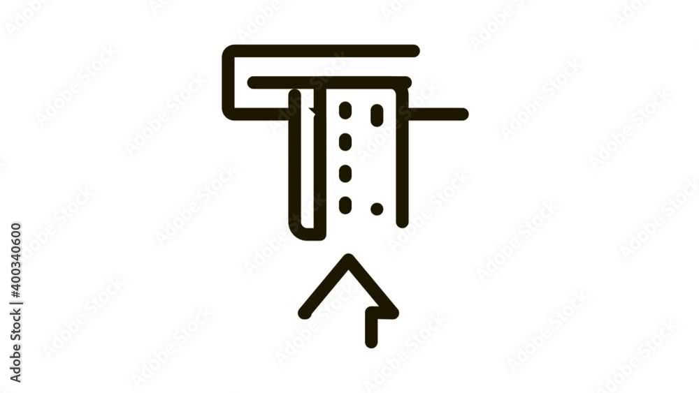 card insert in bank terminal Icon Animation. black card insert in bank ...