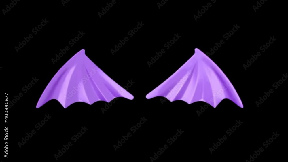 Devil Wings On Black Background 4K Animations. Devil Wings 3D ...