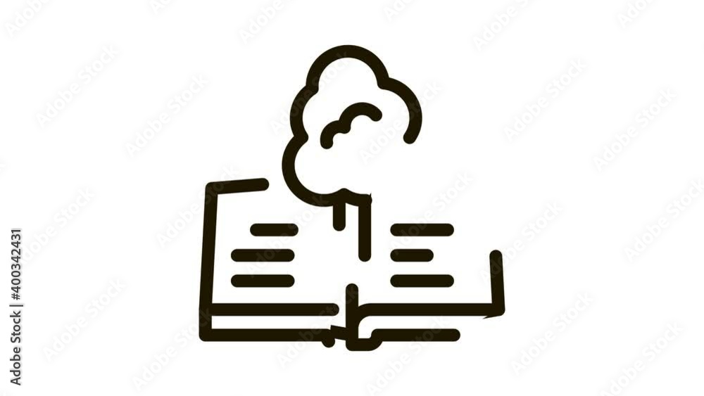 red book tree Icon Animation. black red book tree animated icon on ...