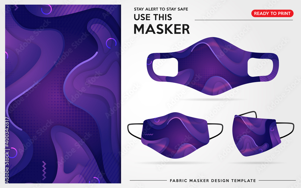 Modern Face Mask Design Template With Abstract and Colorful Pattern ...