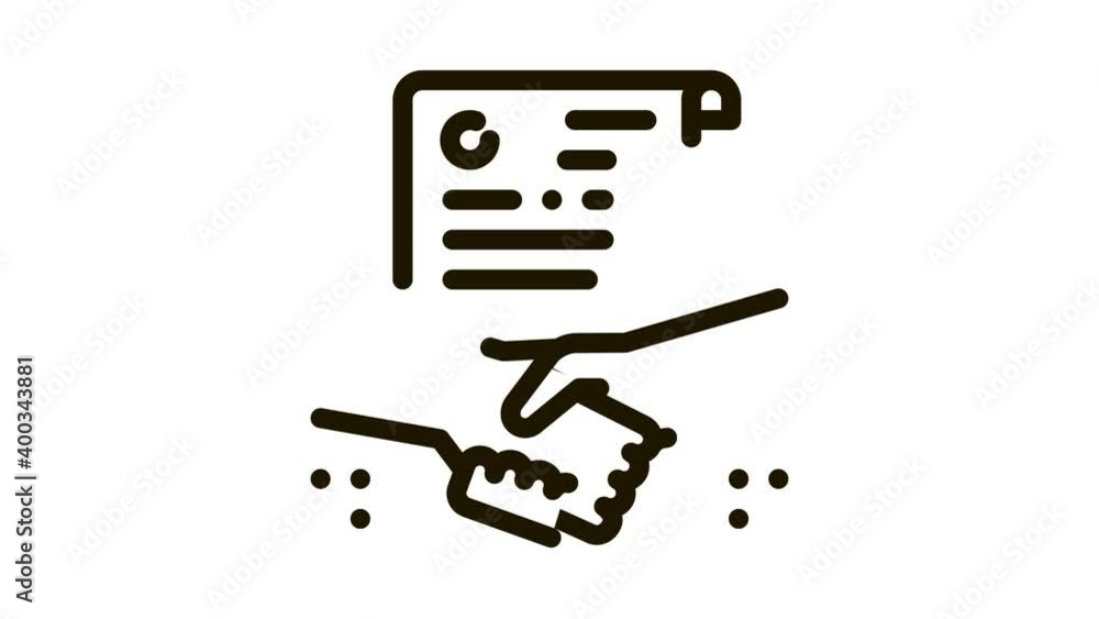 agreement contract handshake Icon Animation. black agreement contract ...