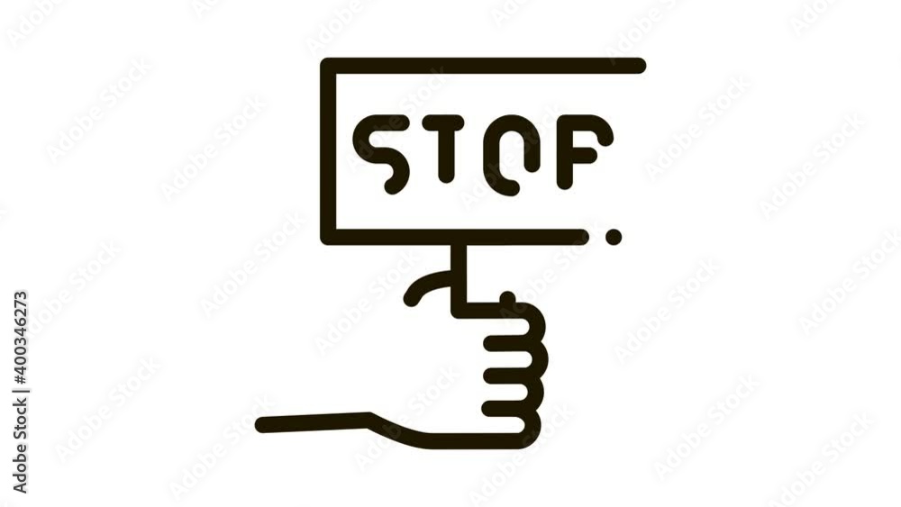 stop racism nameplate Icon Animation. black stop racism nameplate ...