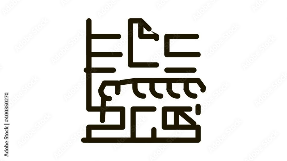 residential building for restoration Icon Animation. black residential ...