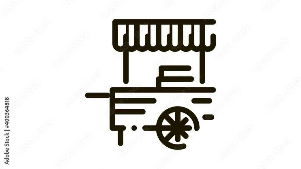 mobile food stalls Icon Animation. black mobile food stalls animated ...