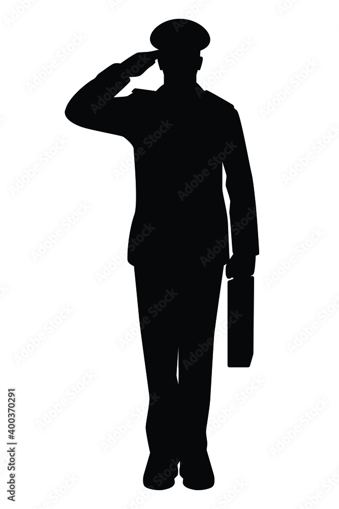 Military cadet student silhouette vector Stock Vector | Adobe Stock