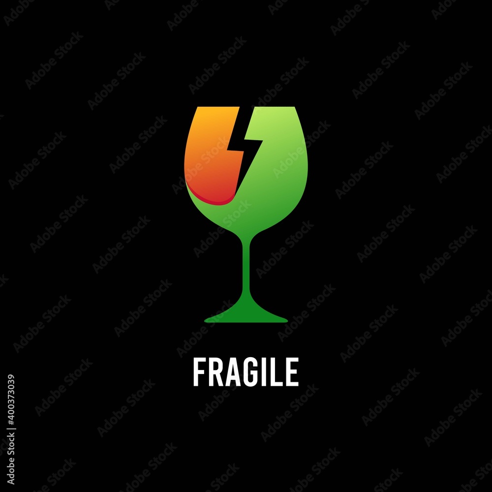 Vetor do Stock: Fragile sticker icon symbol. Handle with care logo sign ...