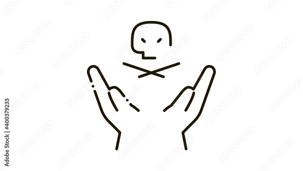 Hands Hold Skull Icon Animation Black Hands Hold Skull Animated Icon