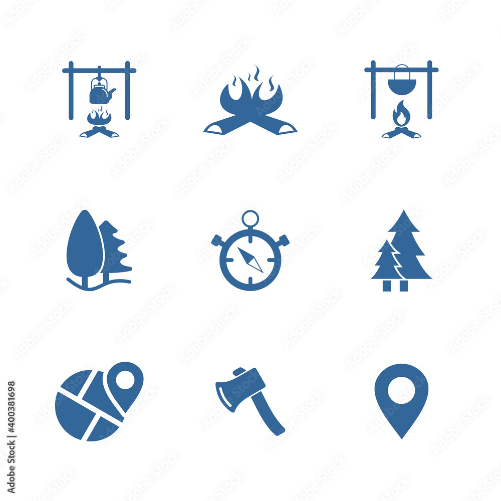 Set of Outdoor logo design vector template, Travel logo design concept ...