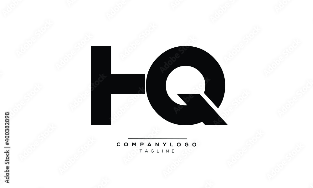 HQ icon monogram letter text alphabet logo design Stock Vector | Adobe ...