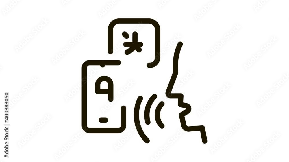Voice Interpreter Translator Icon Animation. black Human Speaking And ...