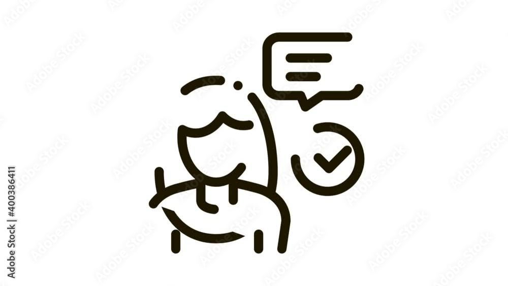 Woman Approved Icon Animation. black Woman Approved animated icon on ...