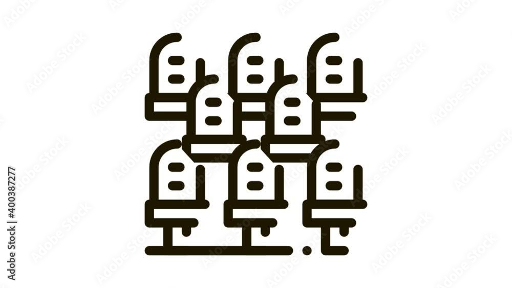 Spectator Seating Icon Animation. black Spectator Seating animated icon ...