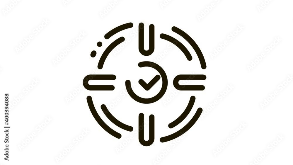 Target Check Mark Icon Animation. black Target Check Mark animated icon ...