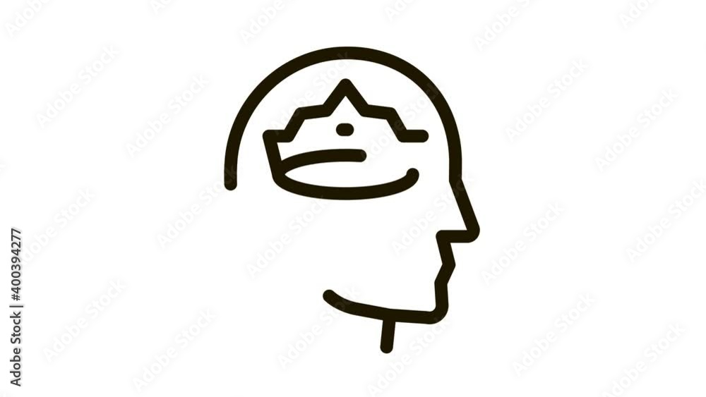 Crown Man Head Icon Animation. black Crown Man Head animated icon on ...